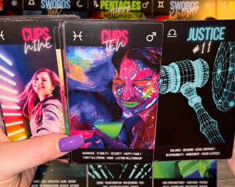 Neon Tarot Deck | Etsy