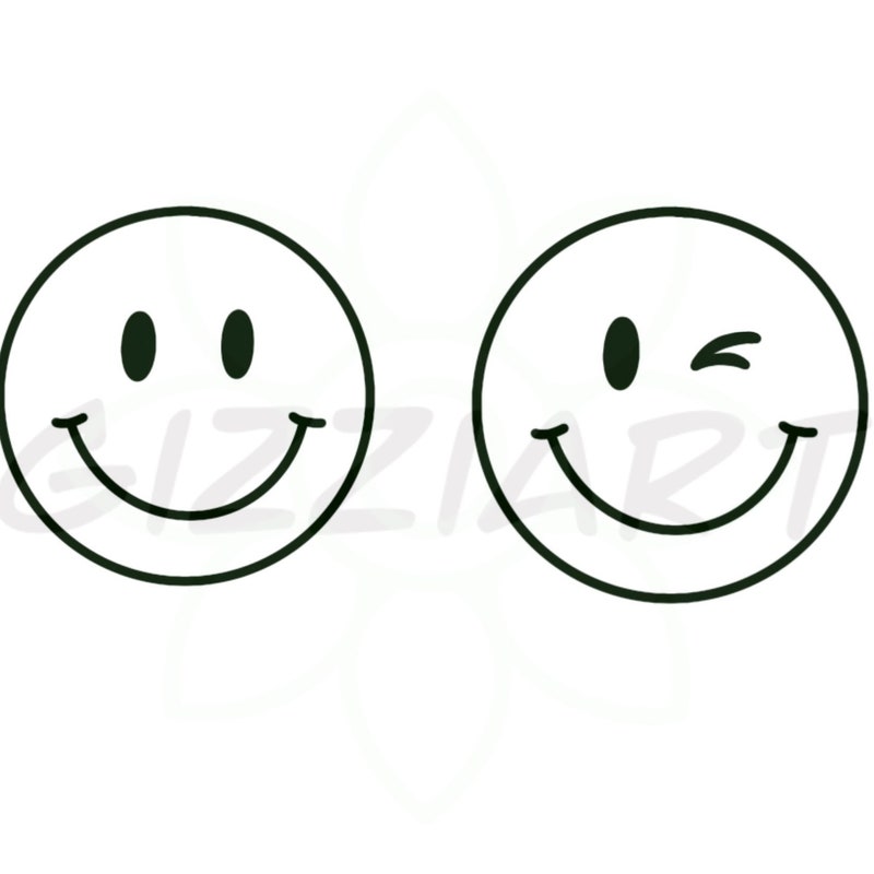 Winking Smiley Stencil - Etsy
