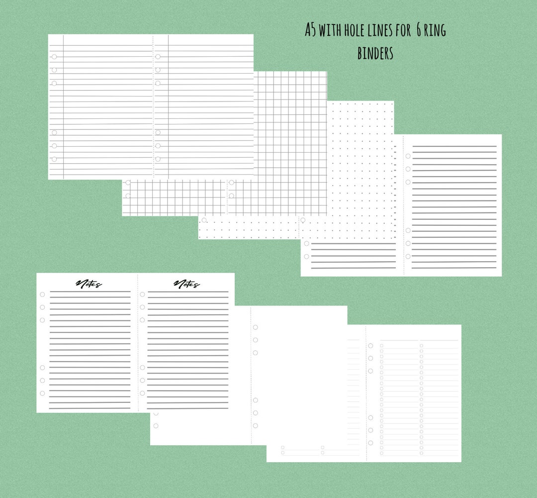 PDF Bullet Journal Pages Planner A5 A4 Printable Blank Lined Paper Grid ...