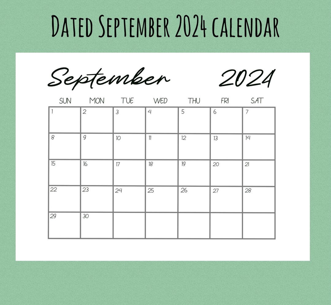Dated September 2024 Minimalist Black Grey Landscape Printable Digital ...