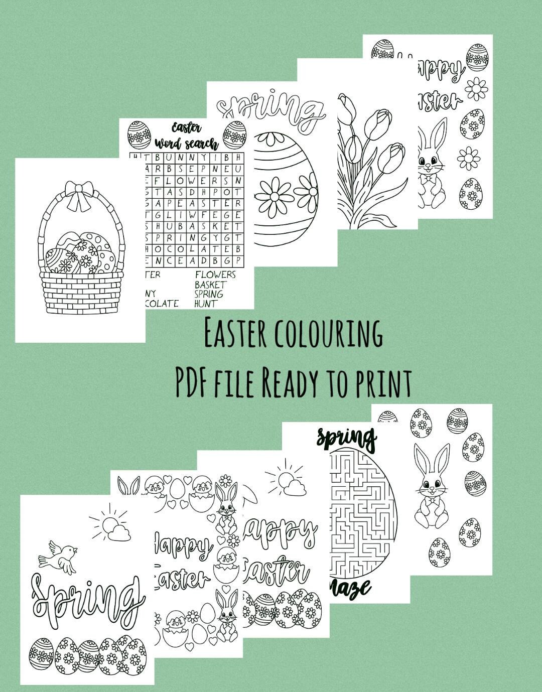 PDF A4 Easter Coloring Page Kids Activity Sheets Spring Half Term ...