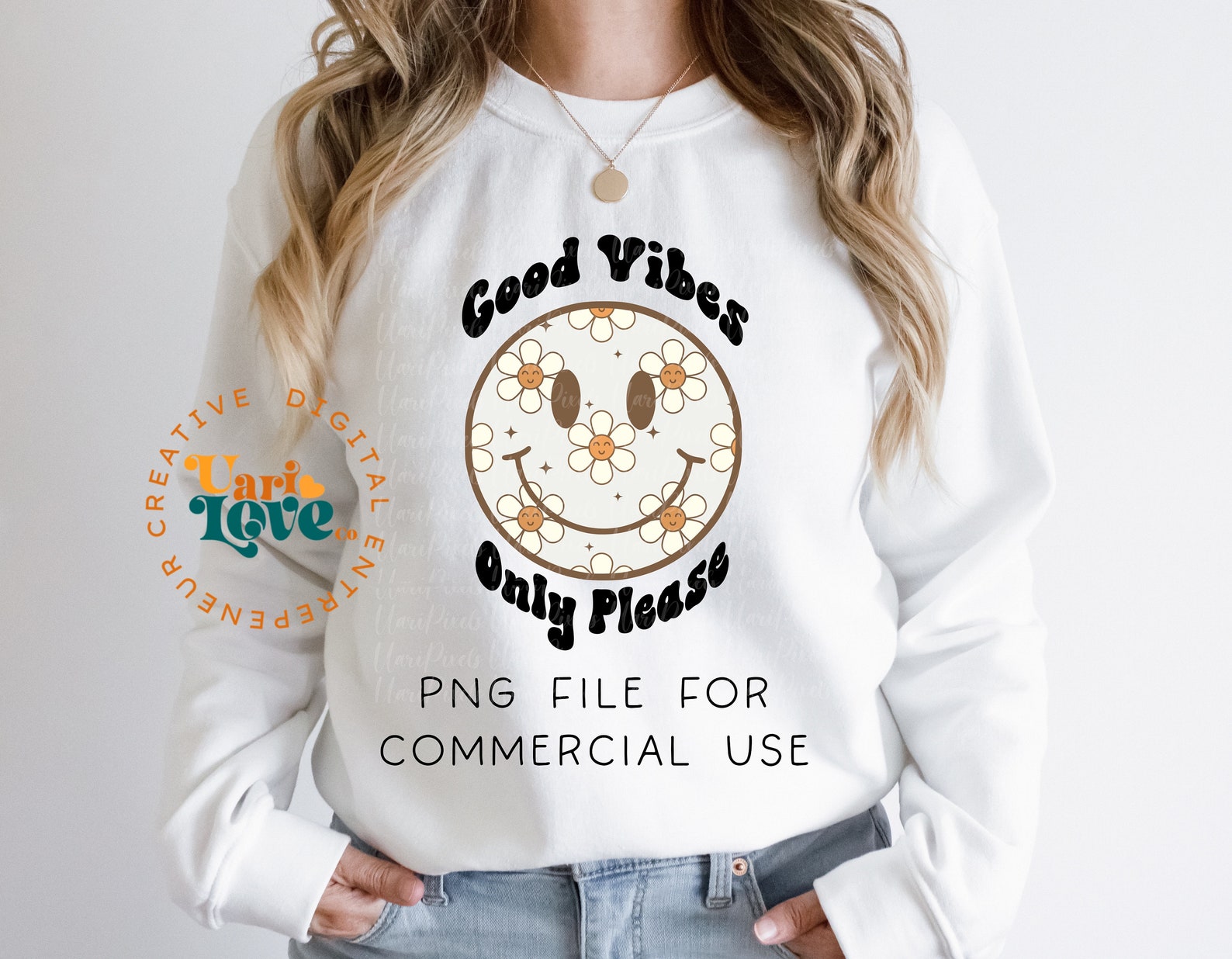 Good Vibes Retro Daisy Face PNG Design Smiling Png Retro - Etsy