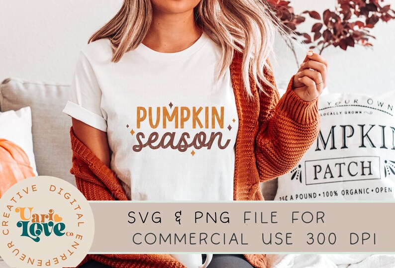 Trendy Retro Fall SVG and PNG Design for Cricut Pumpkin - Etsy