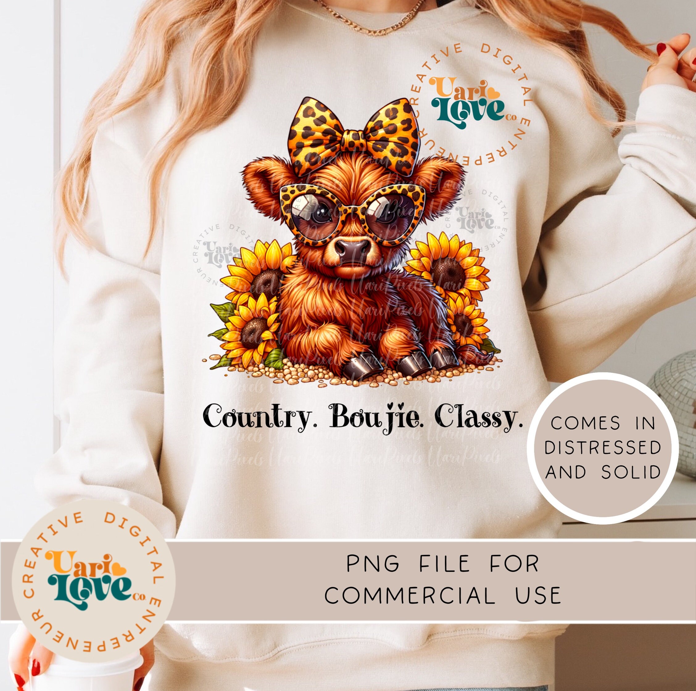 One Boujee Heifer Highland Cow Png Stanley Inspired Belt Bag PNG Baby ...