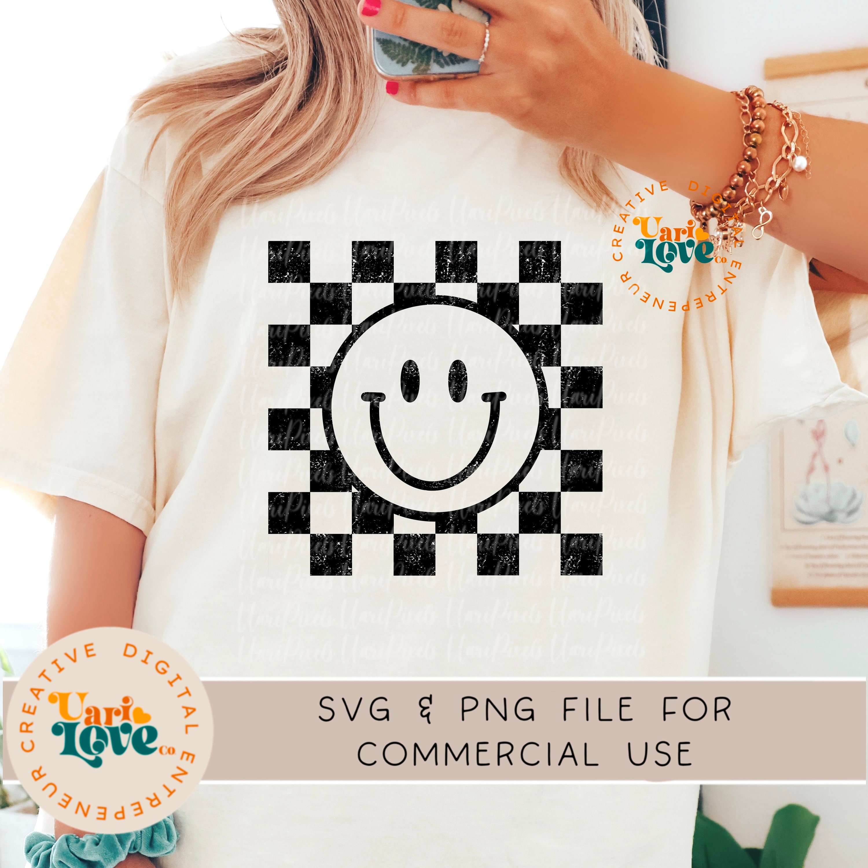 Checkered Smile Face SVG PNG Sublimation, Happy Face Shirt Design ...