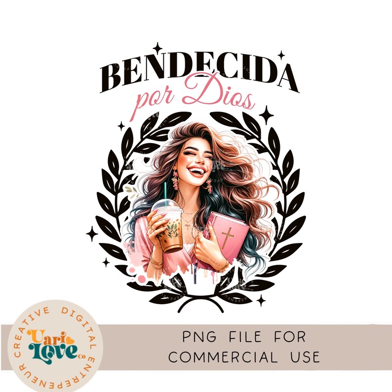 Bendecida Png Spanish Sublimation UV DTF Png Design Faith Based ...