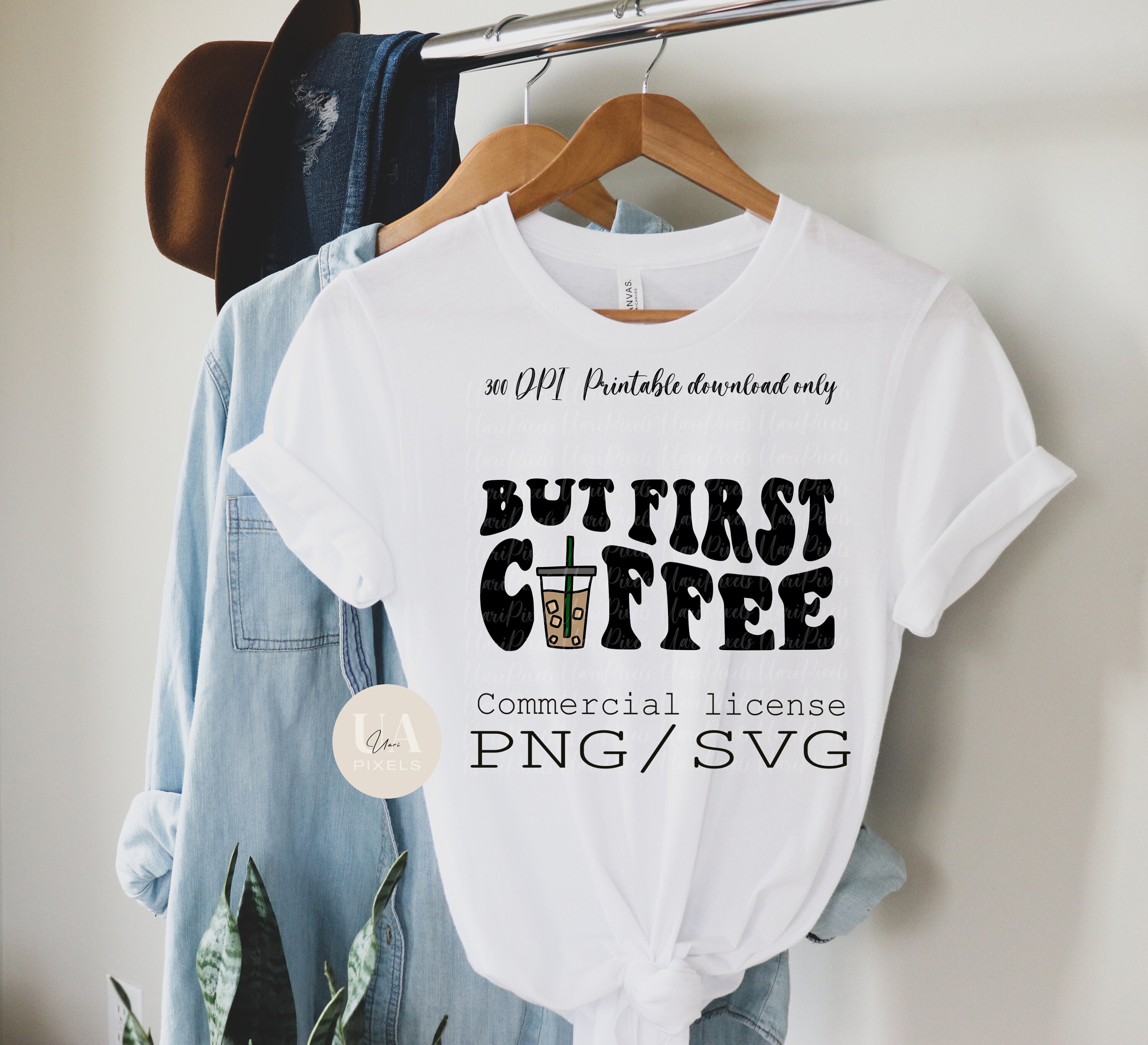 But First Coffee Retro Wavy SVG and PNG but First Iced - Etsy