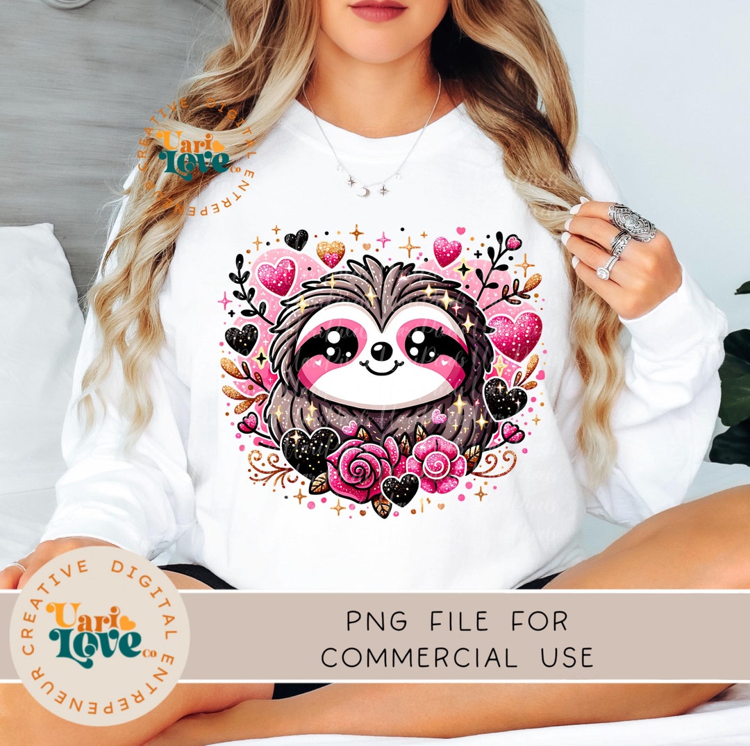Sloth Png Design Valentine Sloth Sublimation Png Sloth Clipart Sloth ...