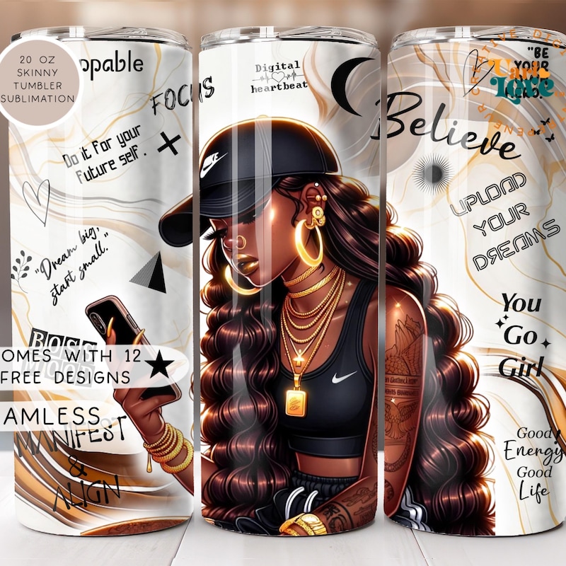 Black Baddie Tumbler Wrap - Etsy