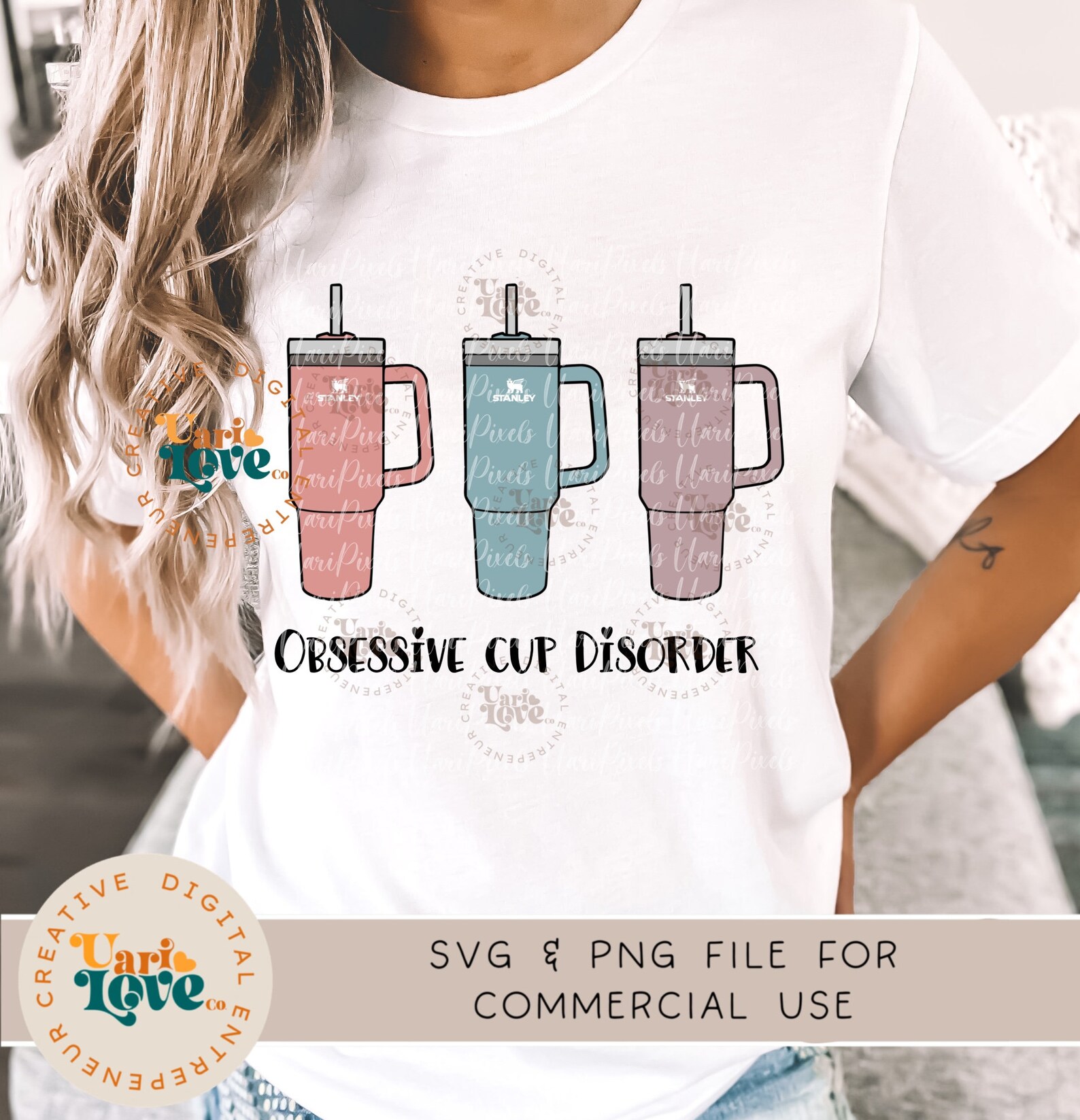 OCD Obsessive Cup Disorder Travel Mug PNG DTF Tumbler Wrap Stanley Cup ...