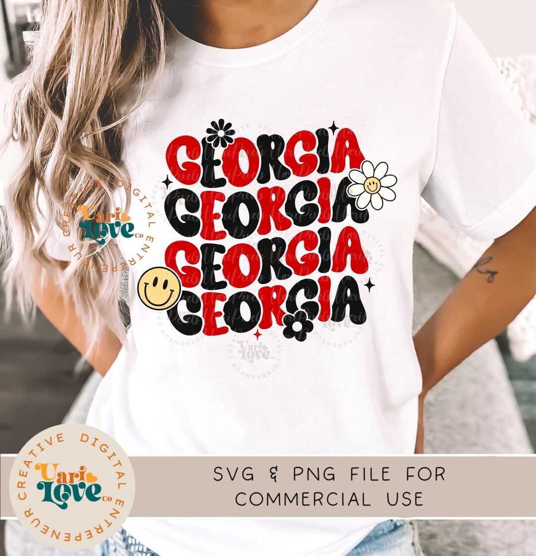 Georgia Svg Png File for Sublimation Retro Game Day Sublimation State ...