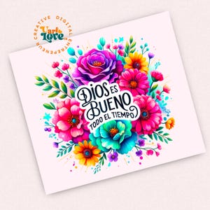 Dios Es Bueno Png Spanish Sublimation UV DTF Png Design Faith Based ...