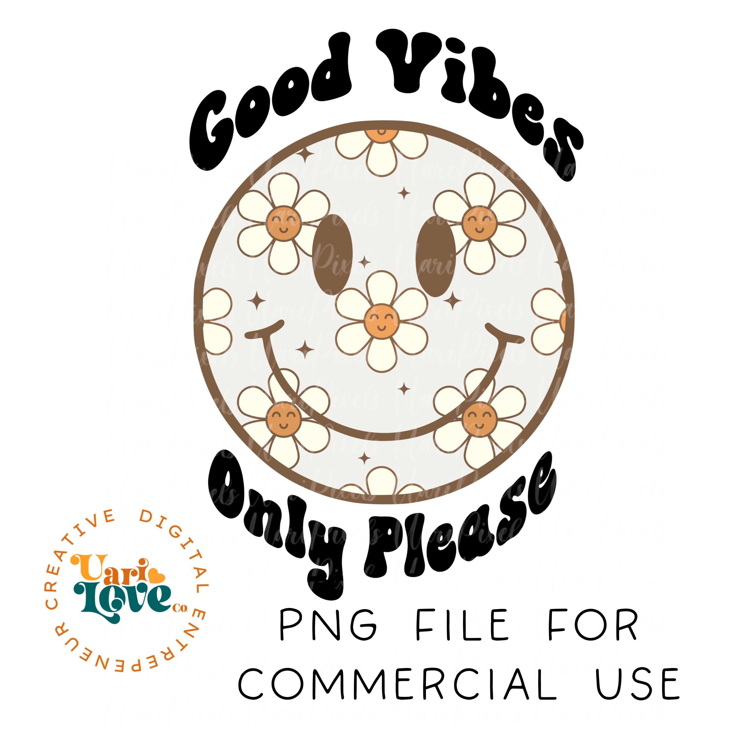 Good Vibes Retro Daisy Face PNG Design Smiling Png Retro Smiley Groovy ...