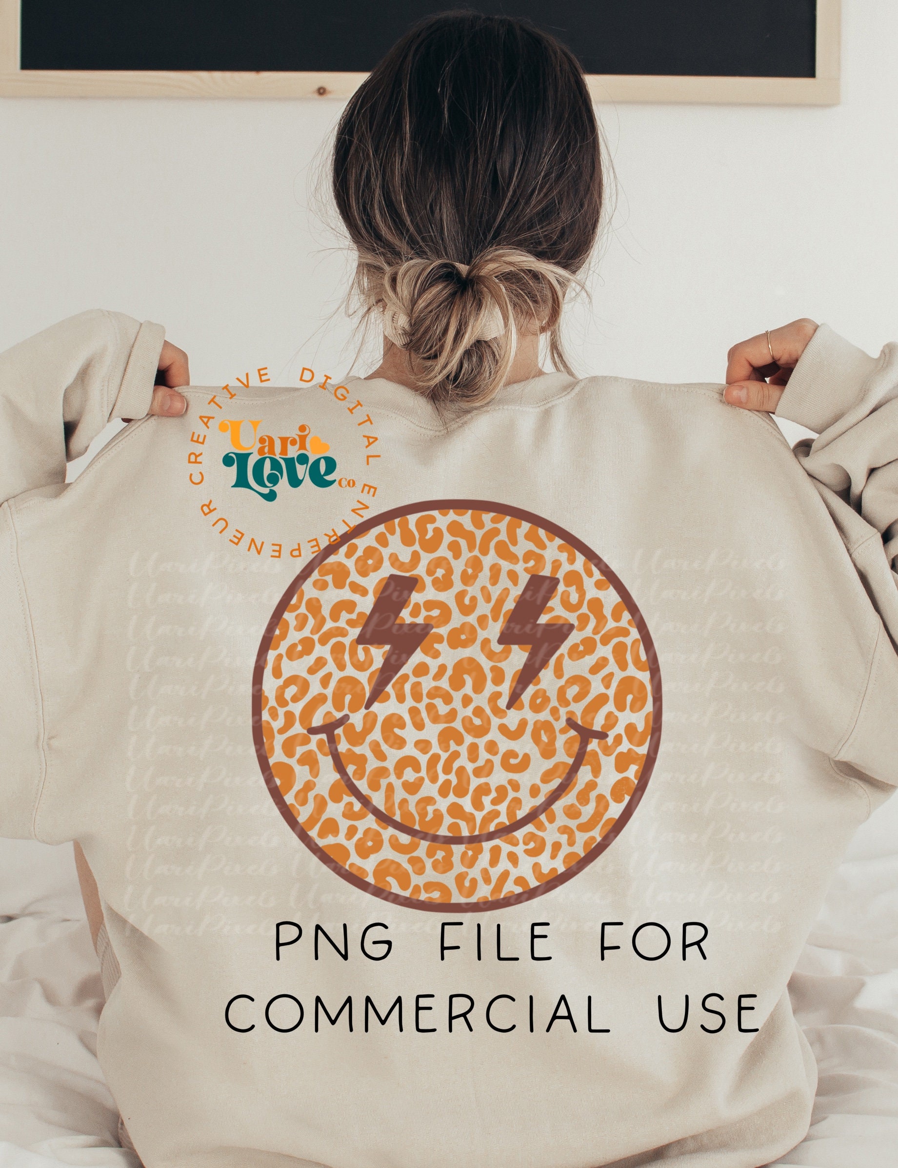 Lightning Smile Face PNG Printable Instant Download Retro Fall Leopard Smile Png Fall Vibes Png ...