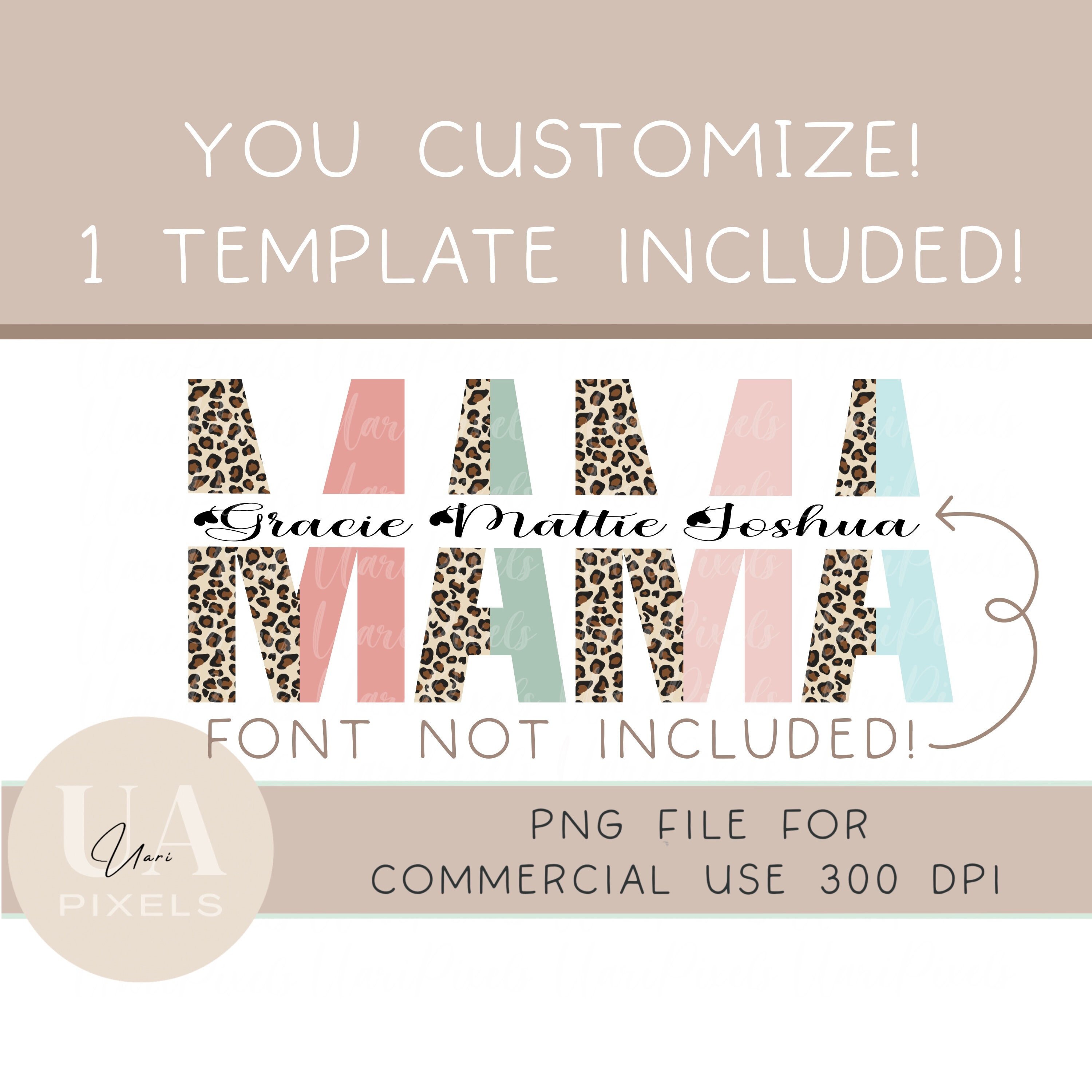 Customizable Half Leopard Print Mama PNG Templates for - Etsy