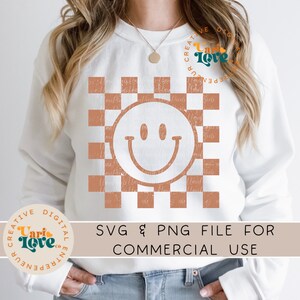 Checkered Smile Face SVG PNG Sublimation, Happy Face Shirt Design ...