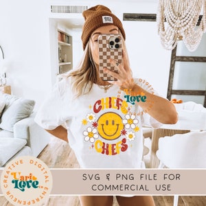 Retro Chiefs PNG SVG, Groovy Game Day Sublimation Distressed Girl's ...