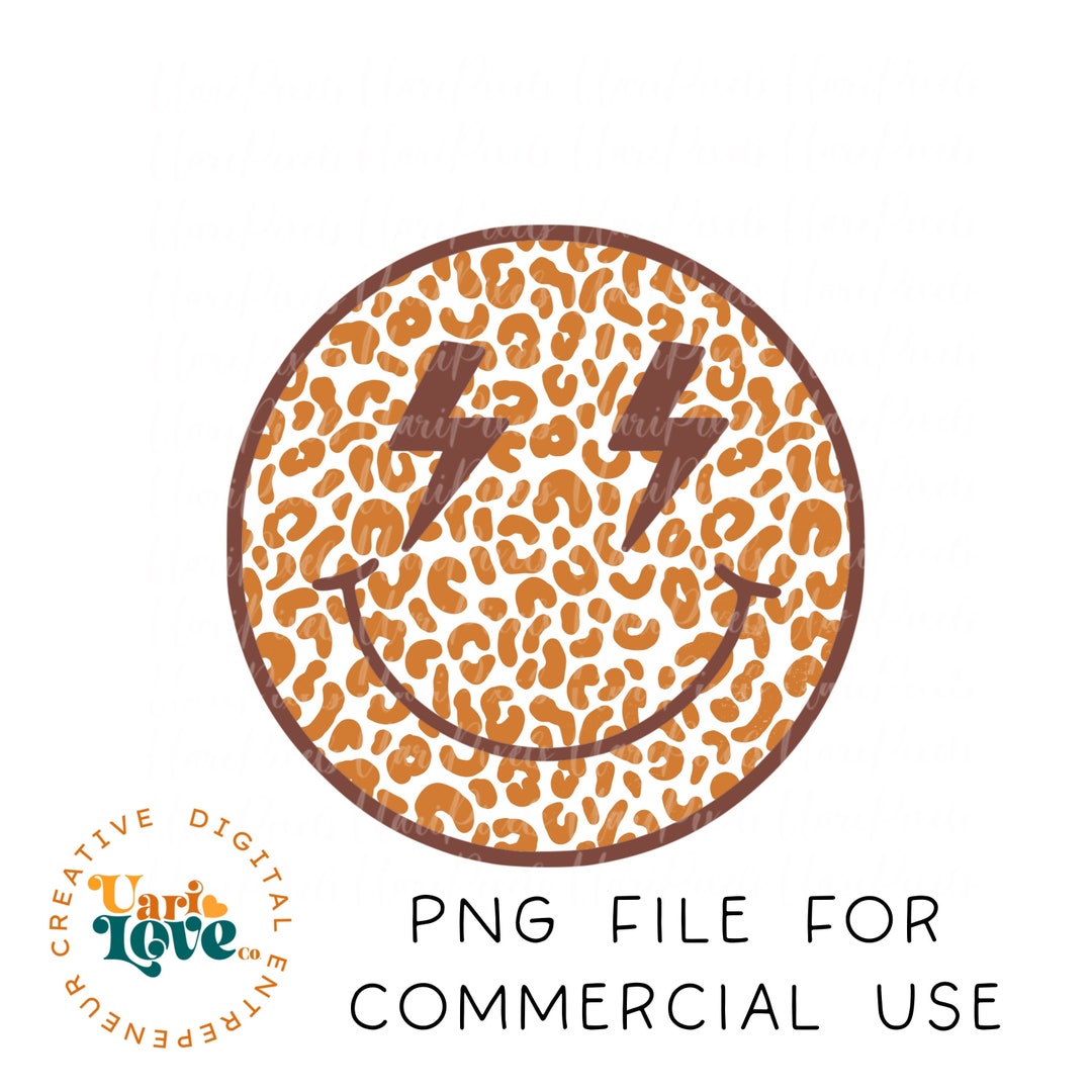 Lightning Smile Face PNG Printable Instant Download | Retro Fall ...