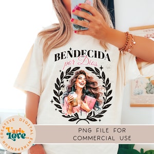 Bendecida Png Spanish Sublimation UV DTF Png Design Faith Based ...