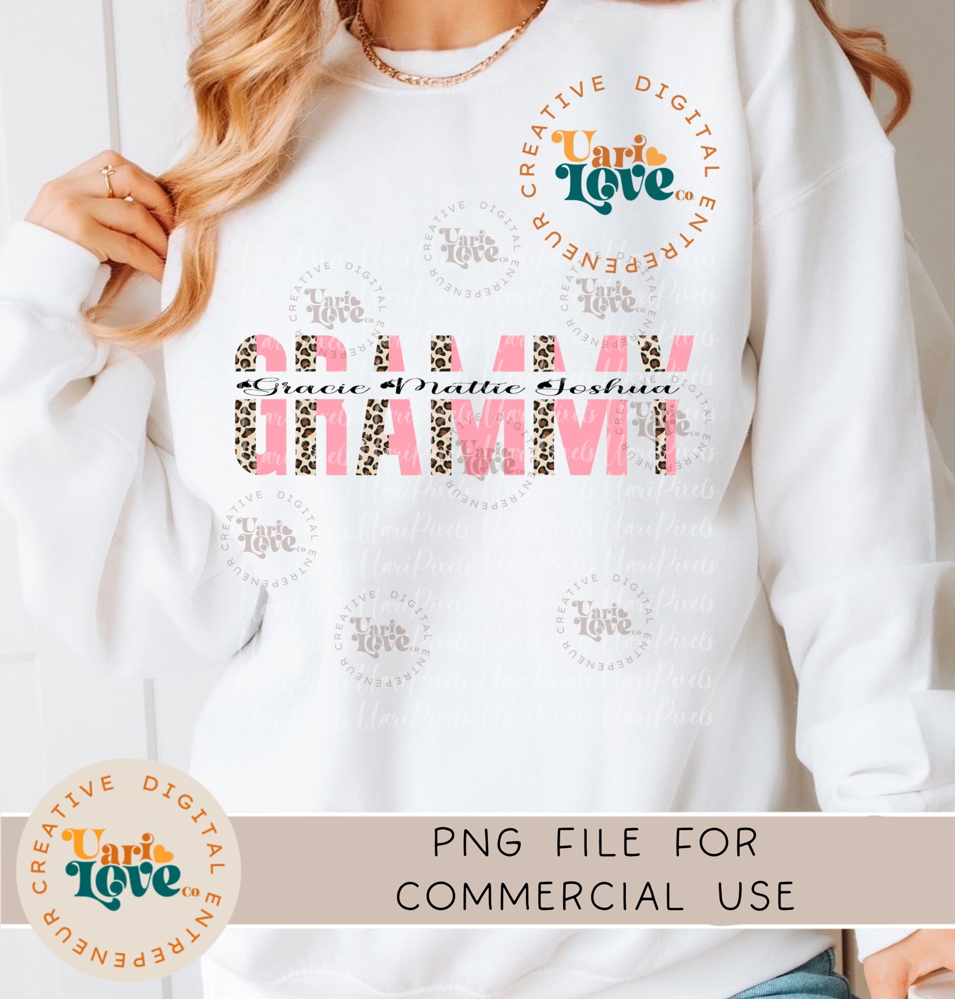 Leopard Grammy PNG Gift Design for Sublimation for T Shirt File Grandma ...