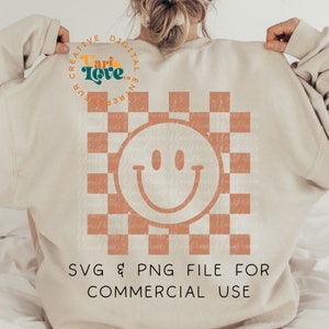 Checkered Smile Face SVG PNG Sublimation, Happy Face Shirt Design ...