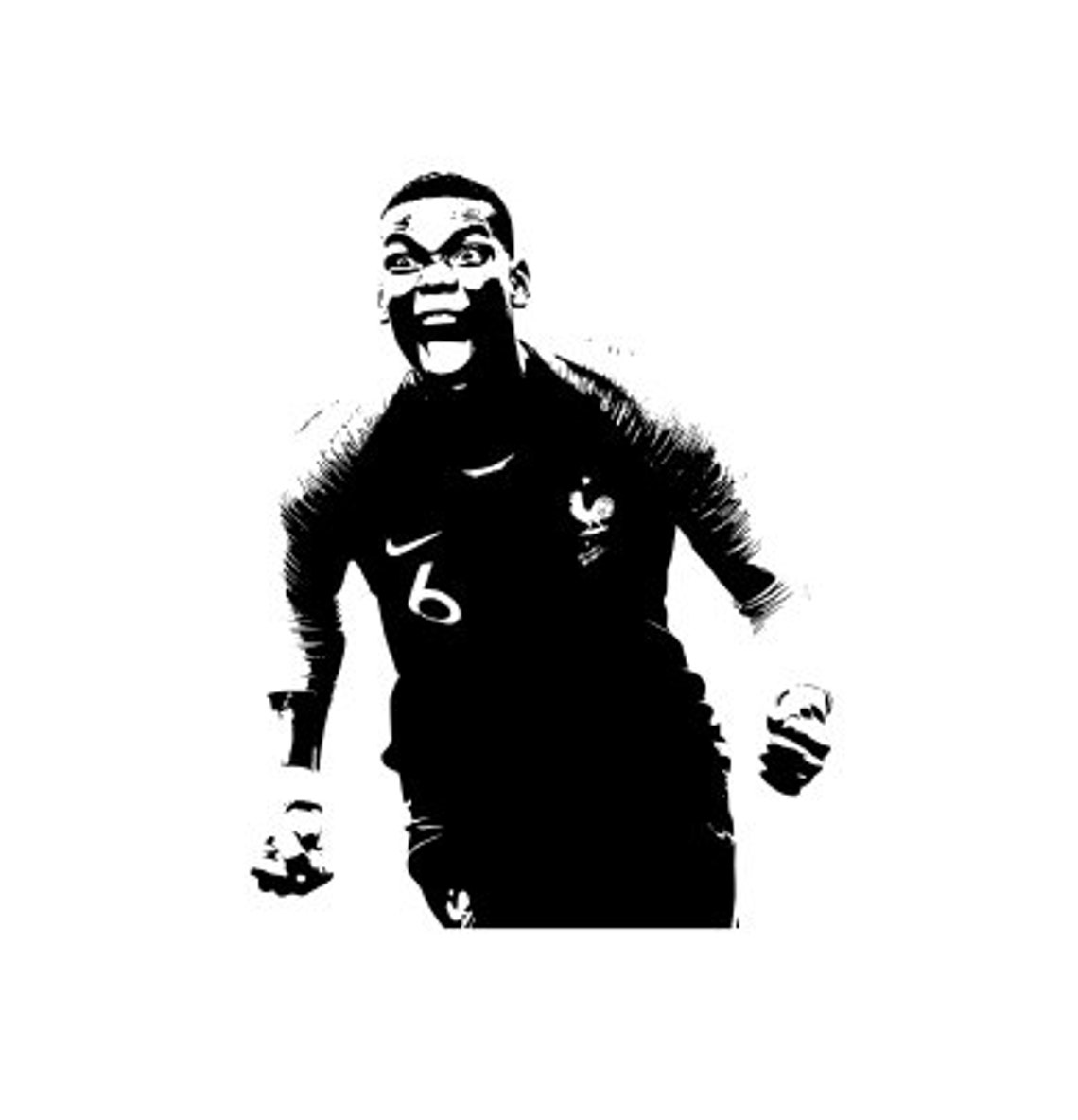 Paul Pogba Digital Transparent SVG Black and White | Etsy