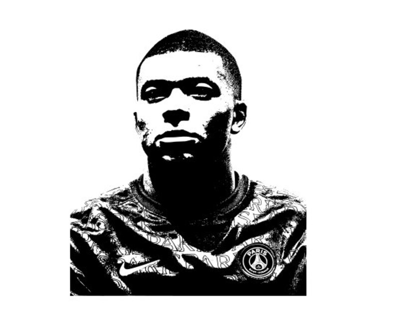 Kylian Mbappe Transparent SVG Schwarz Weiß | Etsy