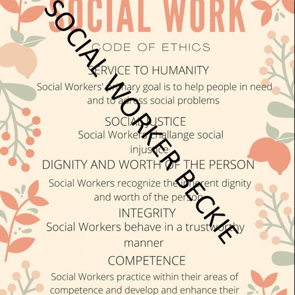 Social Work Code of Ethics - Etsy