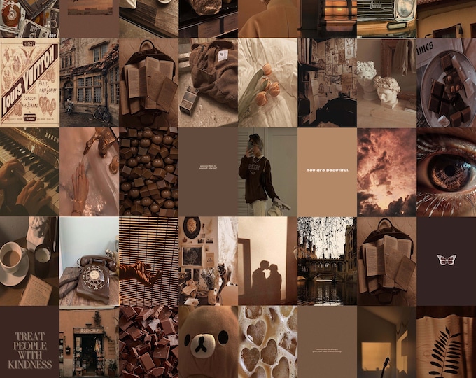 60PCS Brown Aesthetic Wall Collage Kit Boujee Luxury - Etsy
