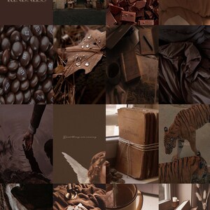 60PCS Brown Aesthetic Wall Collage Kit, Boujee Luxury Aesthetic Wall ...