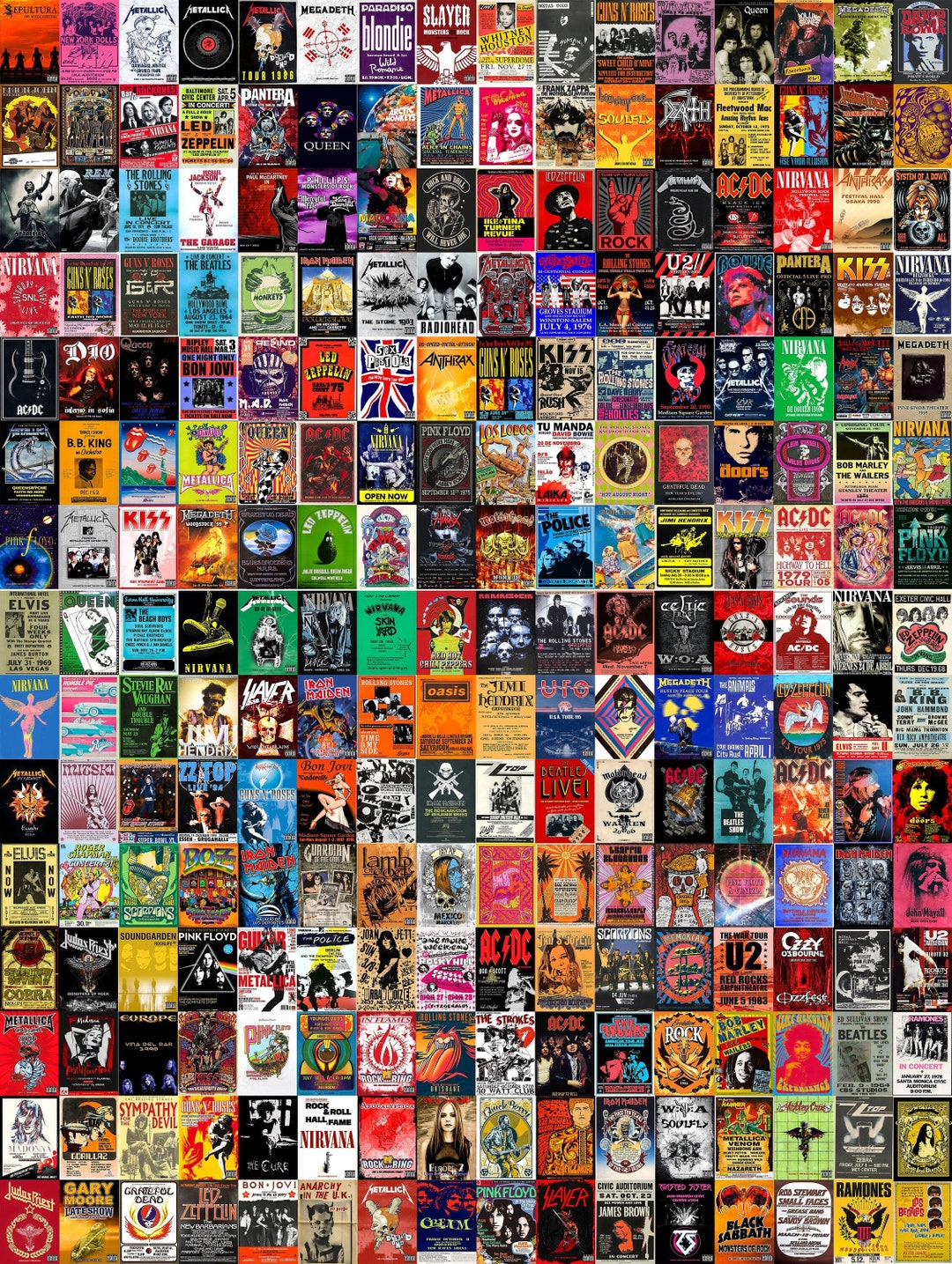 500+ PCS Vintage Music Posters, Concert Poster, Punk Posters, Rock Band ...
