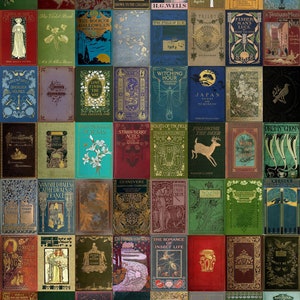 Vintage Book Cover Prints, 230 Old Books Cover, Wall Collage Kit, Retro ...