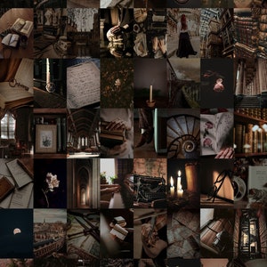 Dark Academia Poster, 220 Librarycore Wall Collage Kit, Black Aesthetic ...