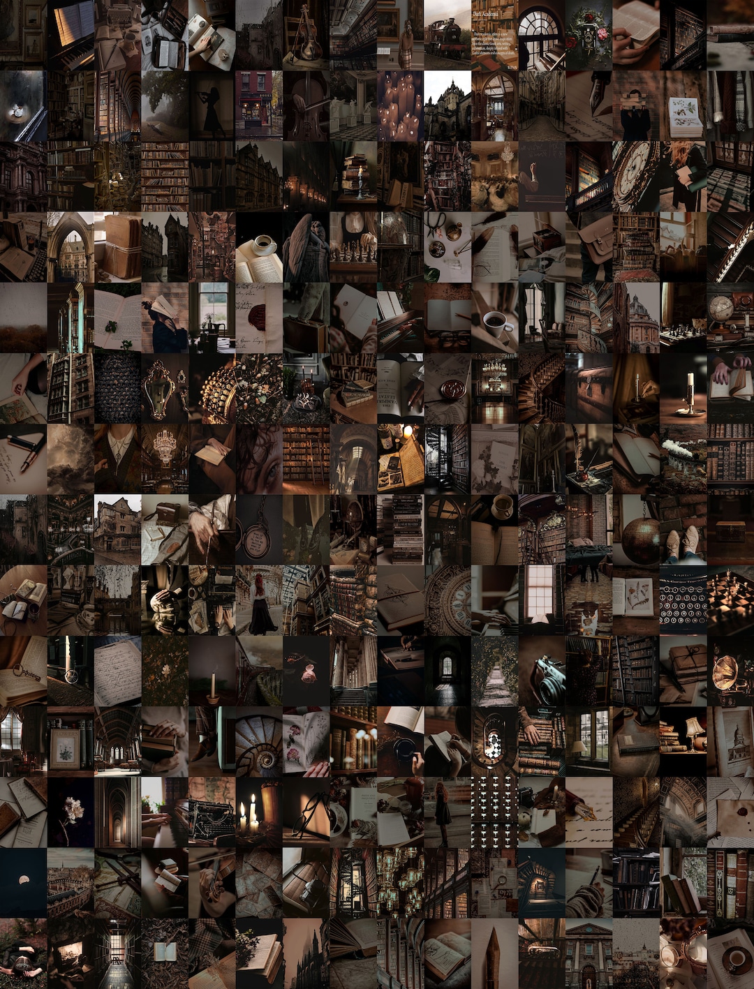 Dark Academia Poster, 220 Librarycore Wall Collage Kit, Black Aesthetic ...