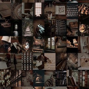 Dark Academia Poster, 220 Librarycore Wall Collage Kit, Black Aesthetic ...