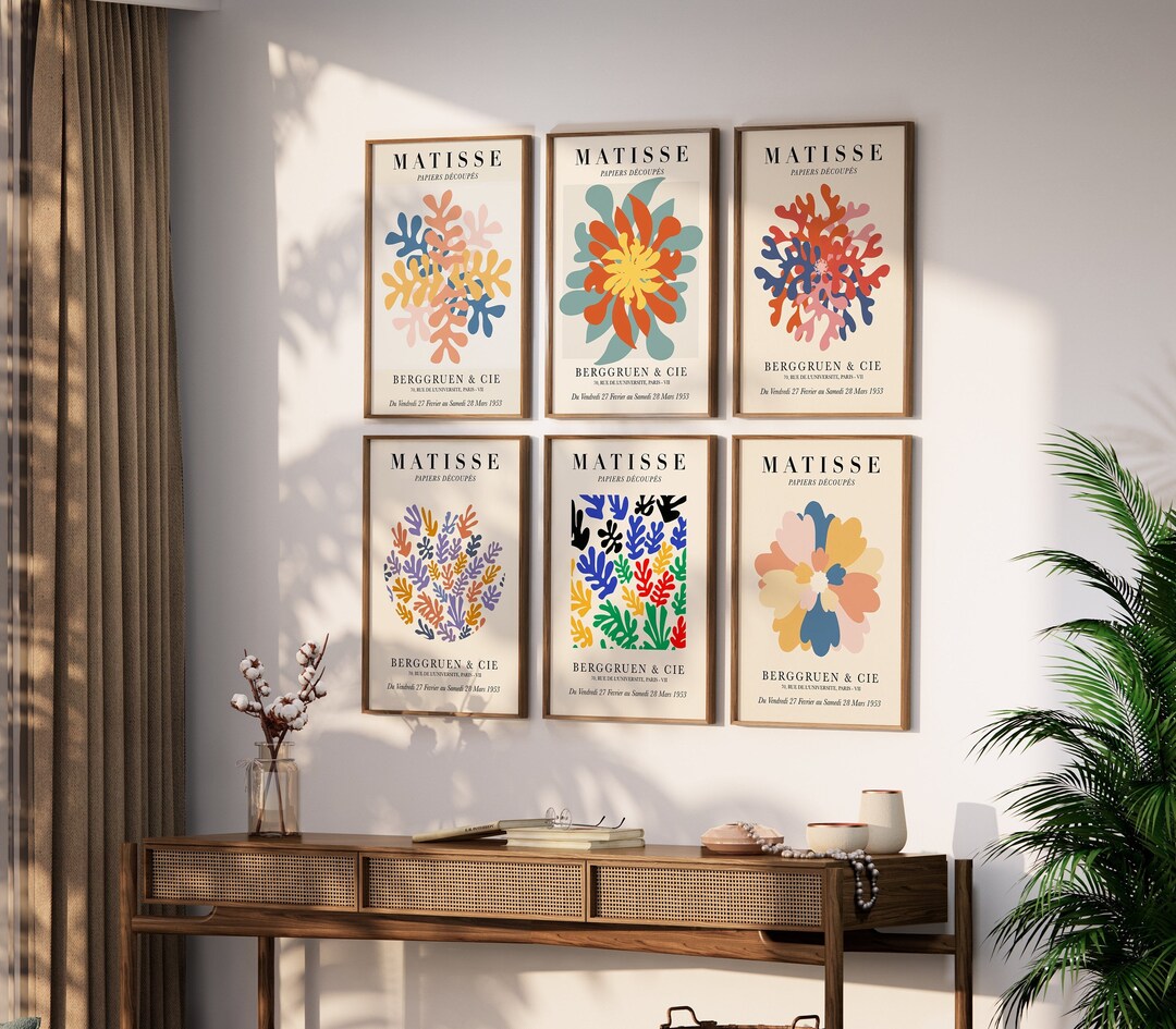 Matisse Gallery Wall Set of 6, Colorful Exhibition Poster Set, Matisse ...