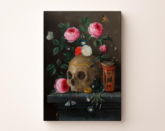 Memento Mori Vanitas Still Life Canvas Print, Goth, Skull - Original ...