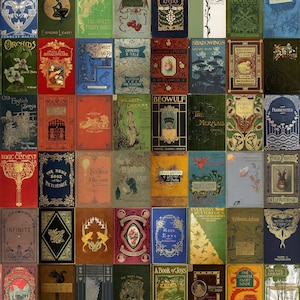 Vintage Book Cover Prints, 230 Old Books Cover, Wall Collage Kit, Retro ...