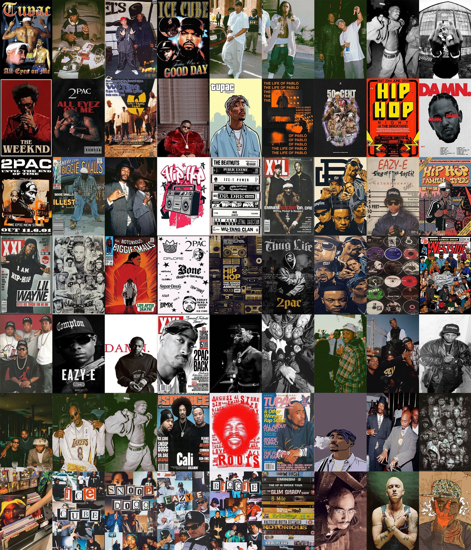 Hip-hop / Rap Poster, 250 Music Album Prints, Retro Band Art Decor, Old ...