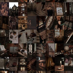 Dark Academia Poster, 220 Librarycore Wall Collage Kit, Black Aesthetic ...