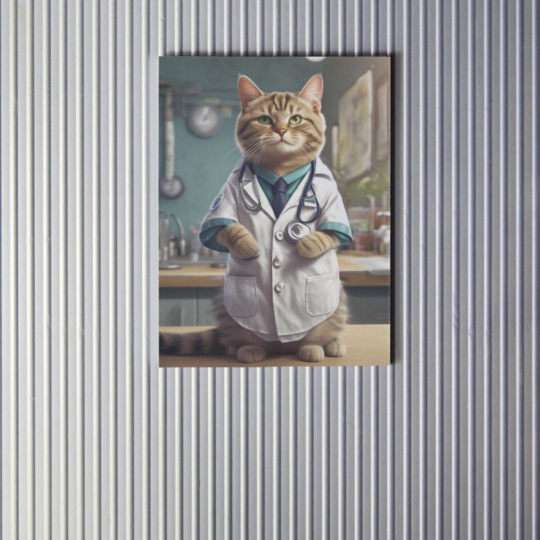 9+ Veterinarian CAT Art Prints: Health Worker Theme in Lab Coats ...