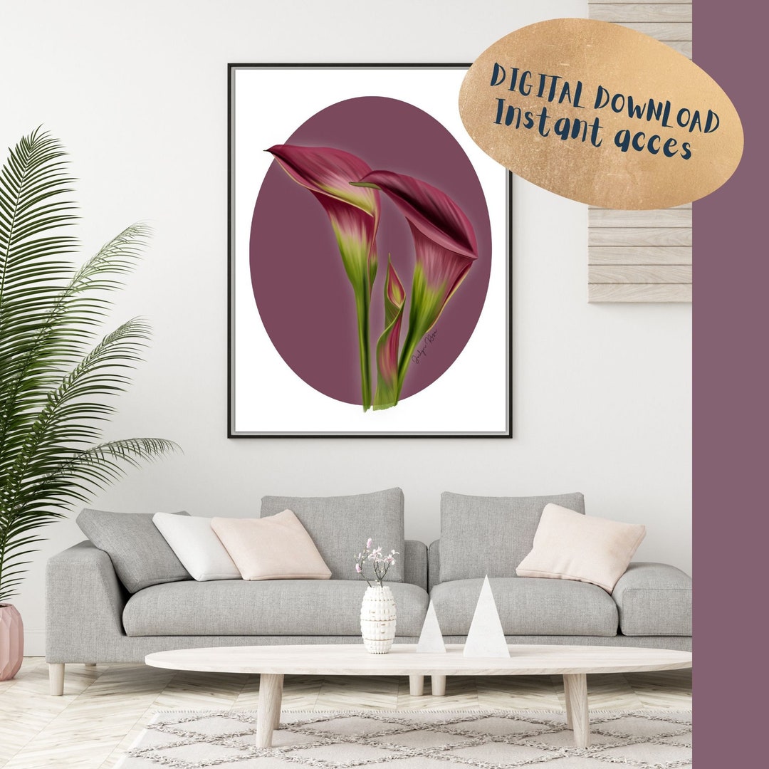 PURPLE CHALICE FLOWER Decor Printable Wall Art, in Different Sizes, for ...