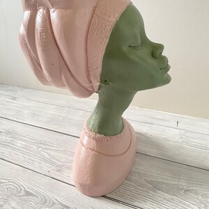 Woman Head Planter Pot, African Queen Pot, Unique Planters UK, Concrete ...