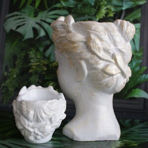 Goddess Venus Planter Pot Set of 2, Woman Angel Head Planter Pot ...