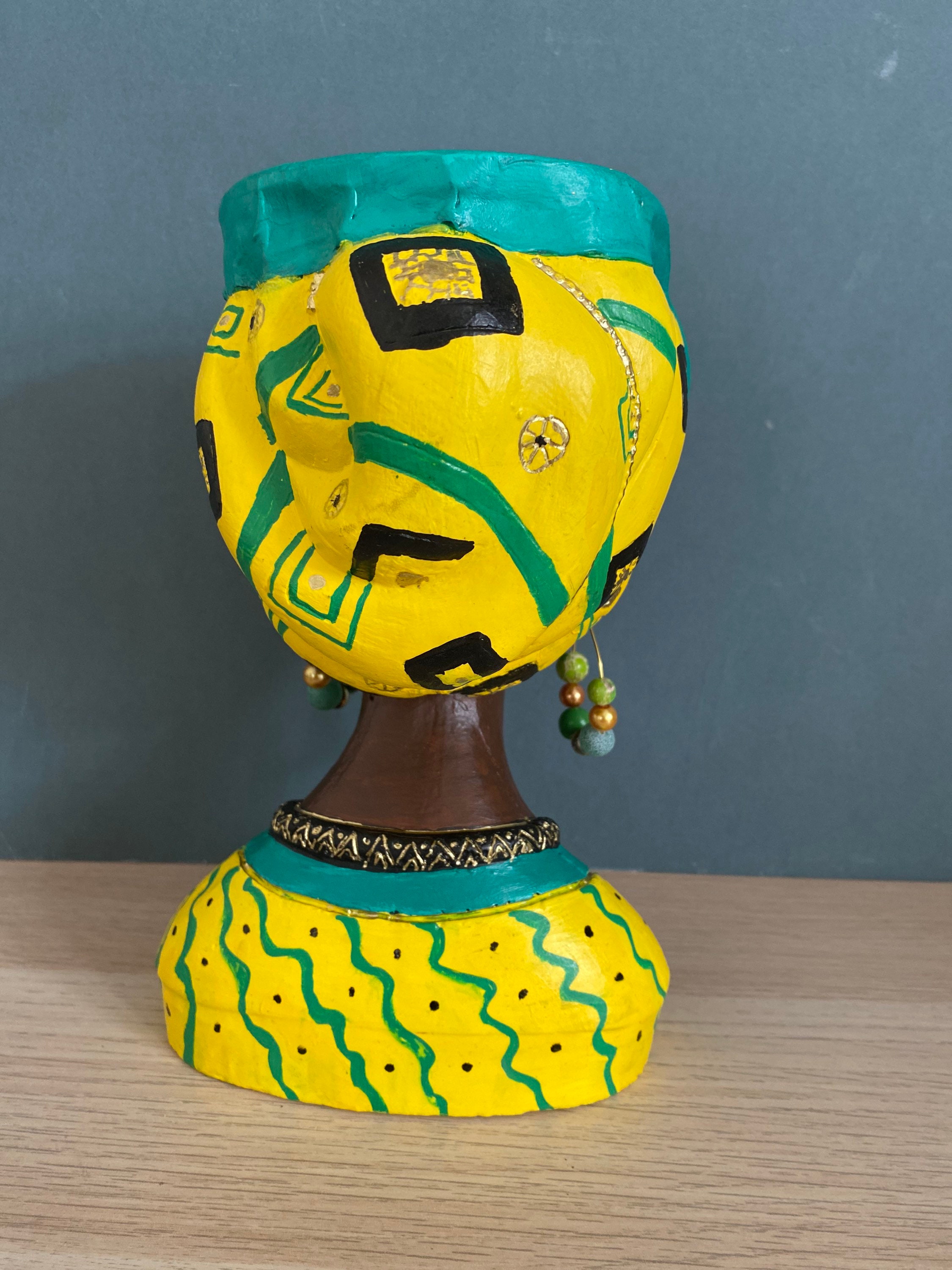 Woman Head Planter Pot, Caribbean Queen Pot, Unique Planter Pot ...