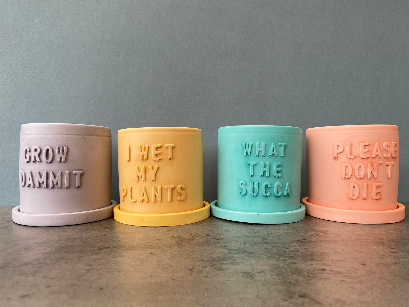 Funny Planters UK, Jesmonite Plant Pots UK, Please Dont Die Pot ...