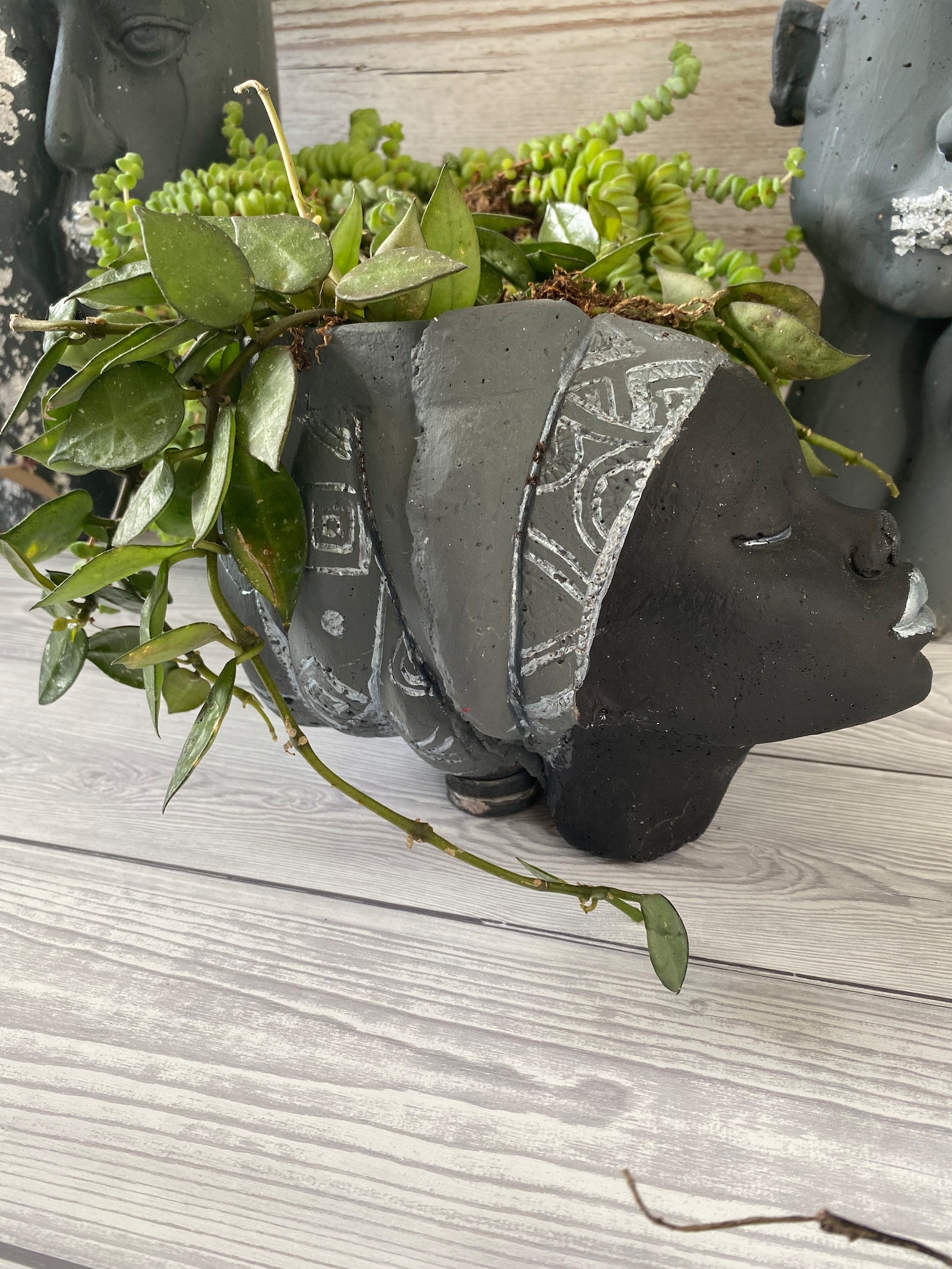 Woman Head Planter Pot /african Queen Pot/ Unique Planters UK/ Concrete ...