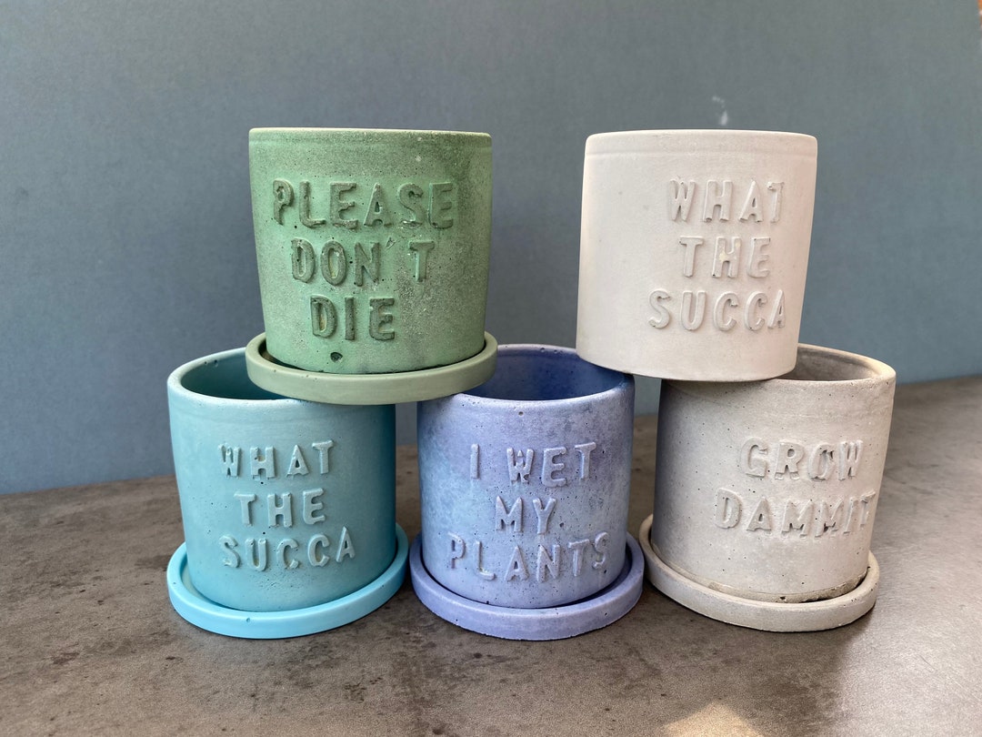 Funny Personalised Planters UK, Message Planter, Concrete Plant Pots ...