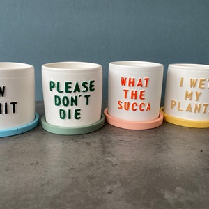 Funny Personalised Planters, Message Planter, Jesmonite Plant Pots ...