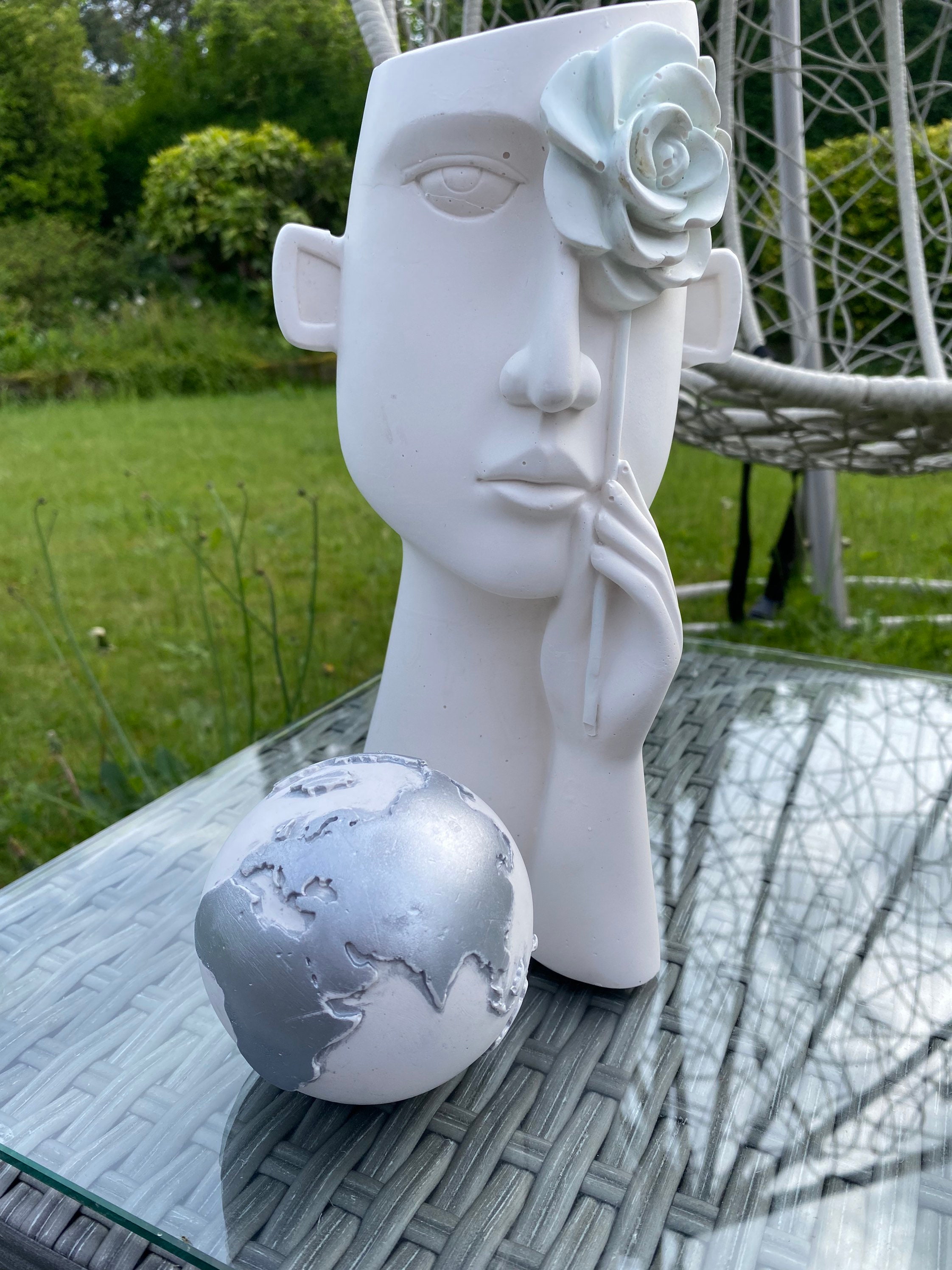 Jesmonite Globe Decor Planet Earth Paperweight Nordic Decor - Etsy